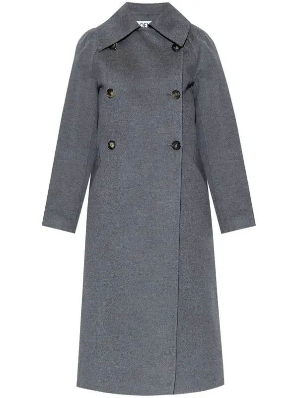 Loewe Felted Double-breasted Coat - Grey