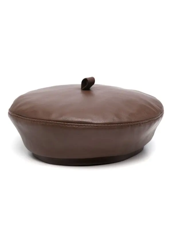 Ruslan Baginskiy Leather Beret - Brown