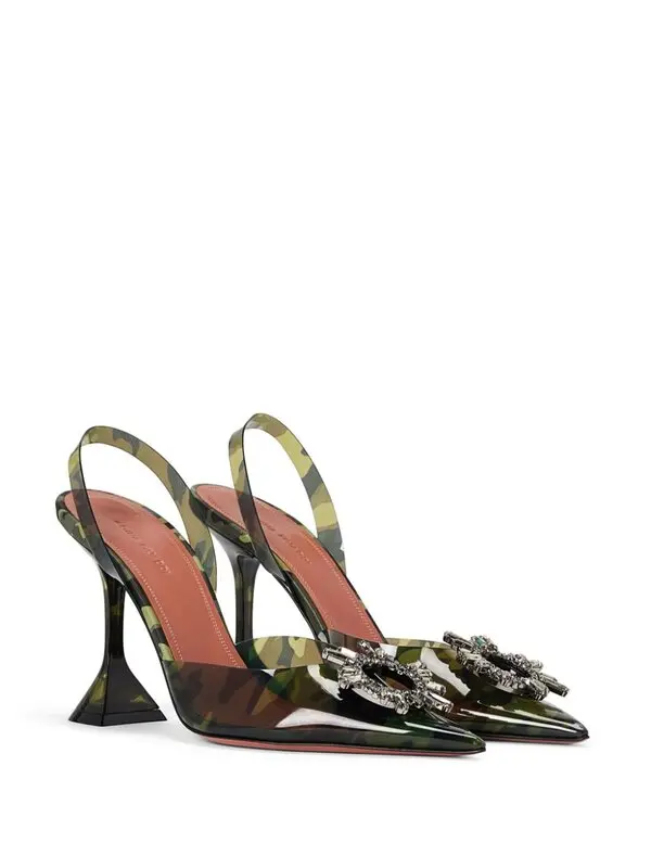 Amina Muaddi 95mm Begum Pumps - Green