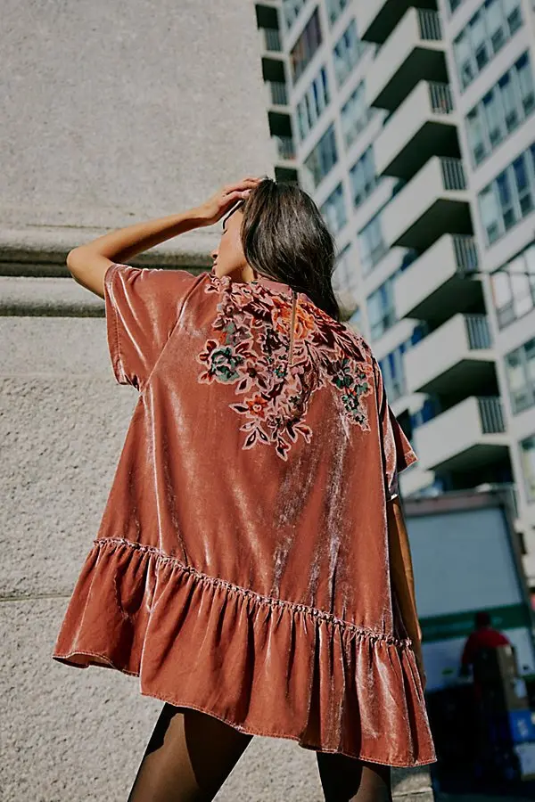 Free People Sweet Echoes Mini Dress - Cedar Wood Combo | Editorialist