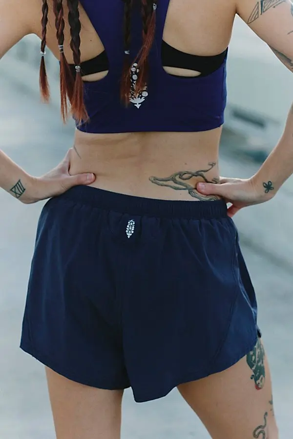 Free People Mini Marathon Shorts - Midnight Navy