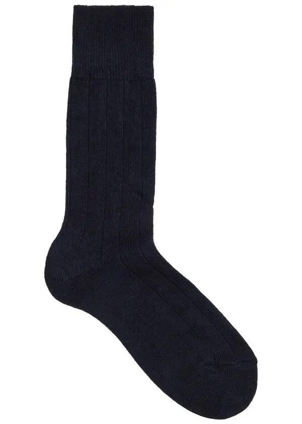 Falke Lhasa Ribbed Socks - Navy