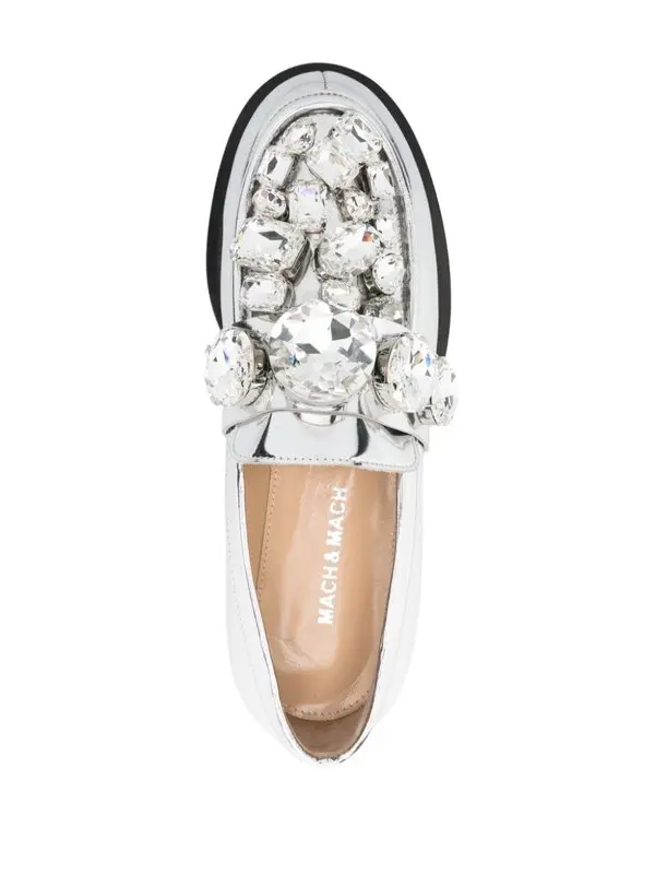 Mach & Mach Crystal-embellished Loafers