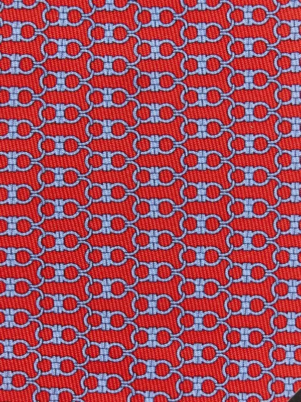 FERRAGAMO Gancini Print Tie - Red