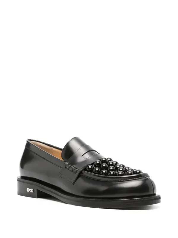 Mach & Mach Stud-embellished Loafers - Black