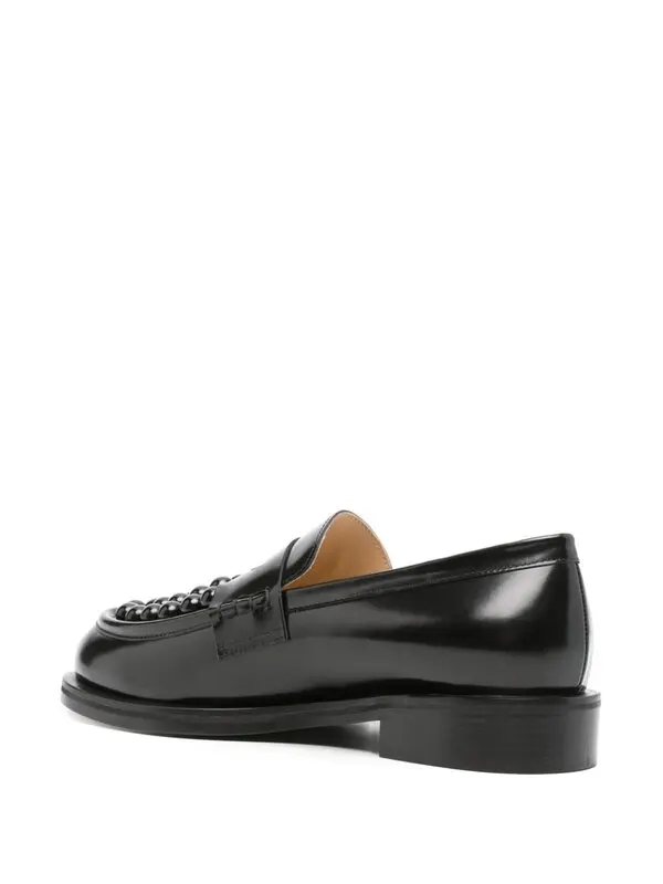 Mach & Mach Stud-embellished Loafers - Black