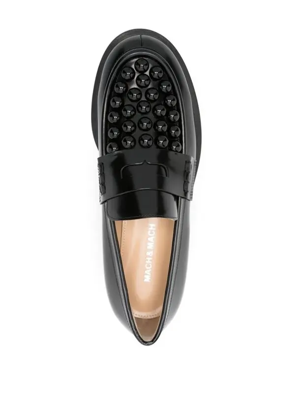 Mach & Mach Stud-embellished Loafers - Black