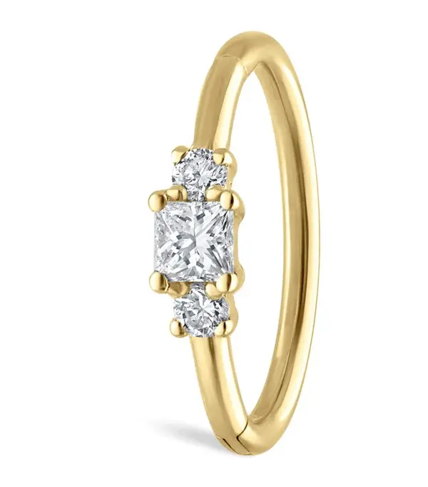 MARIA TASH Diamond Princess Single Hoop Earring - Gold