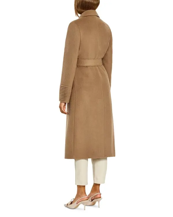 Sentaler Long Notched Collar Wrap Coat - Dark Camel