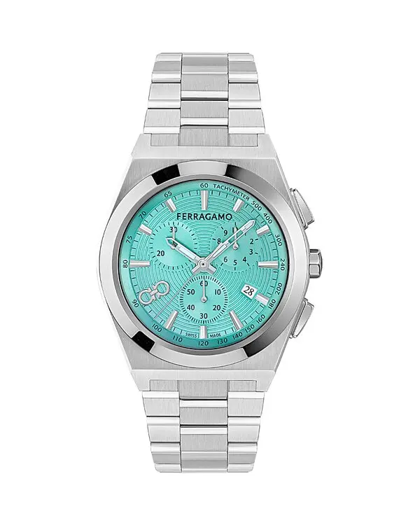 FERRAGAMO Chronograph Watch - Blue/silver