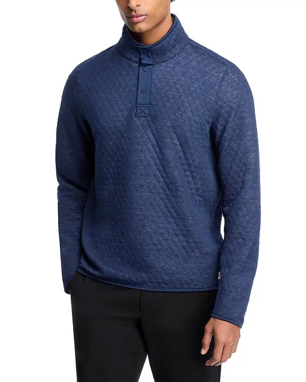 Marine Layer Corbet Reversible Quilted Pullover - Navy/oat