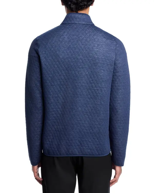 Marine Layer Corbet Reversible Quilted Pullover - Navy/oat