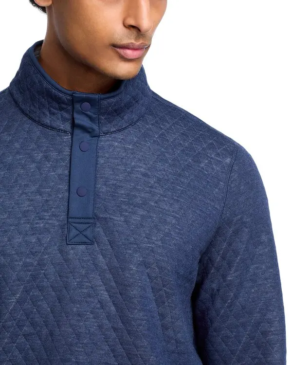 Marine Layer Corbet Reversible Quilted Pullover - Navy/oat