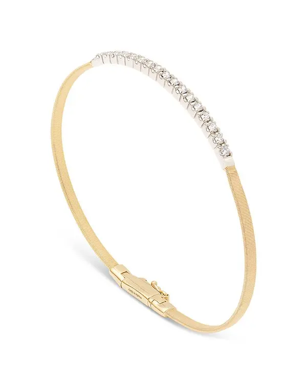 Marco Bicego 18k Yellow Gold Masai Diamond Bar Bracelet - Gold/white