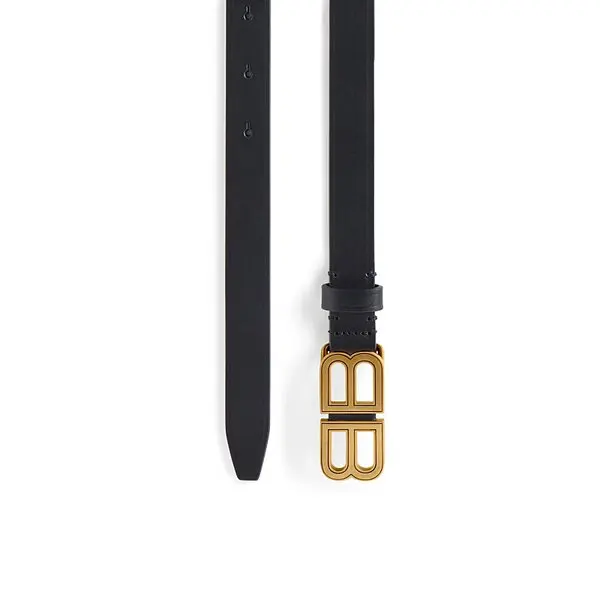Balenciaga Bb Hourglass Thin Belt - Black