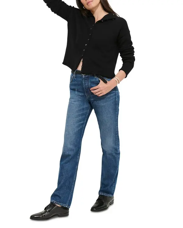 ALEX MILL Taylor Rollneck Cardigan - Black