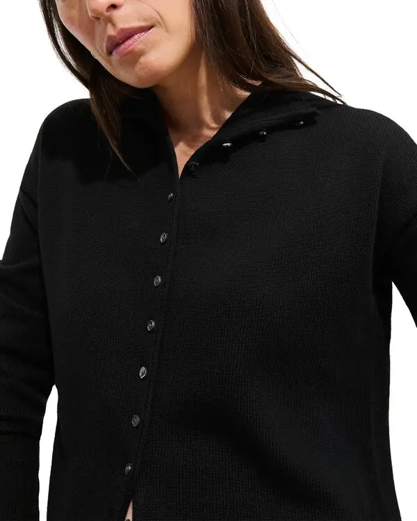 ALEX MILL Taylor Rollneck Cardigan - Black