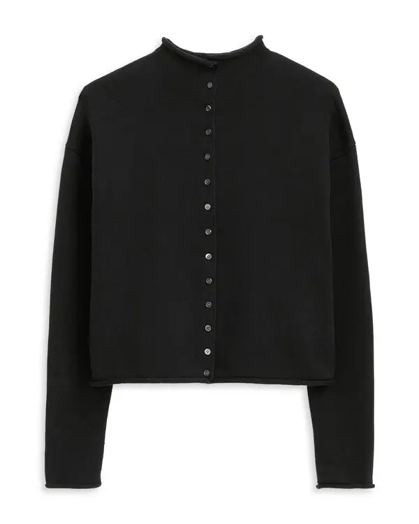 ALEX MILL Taylor Rollneck Cardigan - Black