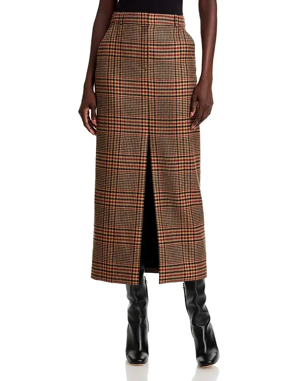 Veronica Beard Maxine Italian Wool Skirt - Camel/black