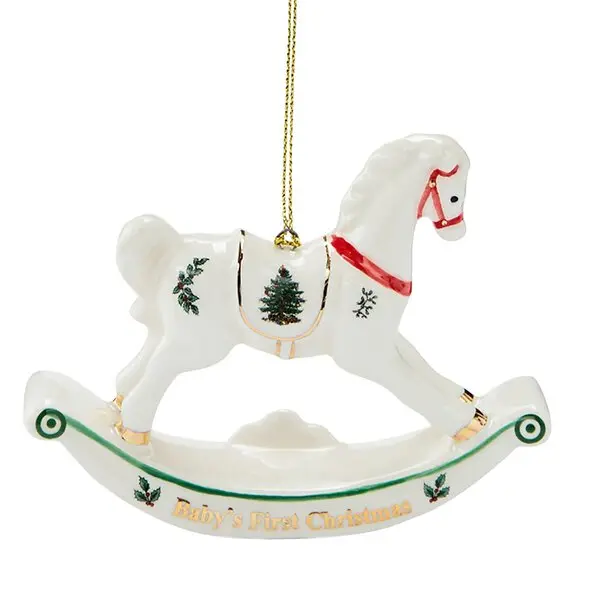 SPODE Christmas Tree Baby's First Horse Ornament 2024