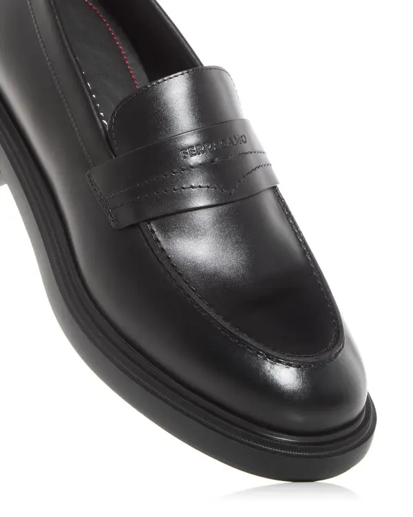 Ferragamo Caligola Leather Penny Loafers - Nero | Editorialist display picture 1