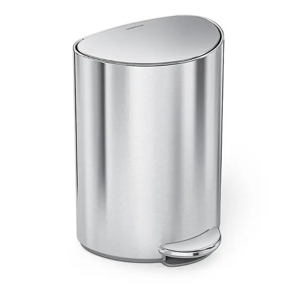 SIMPLEHUMAN 6 Liter Semi-round Bathroom Trash Can With Liner Pocket