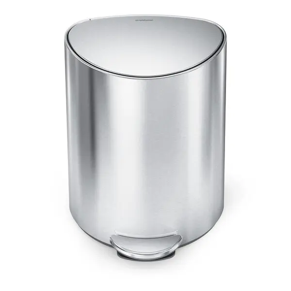 SIMPLEHUMAN 6 Liter Semi-round Bathroom Trash Can With Liner Pocket