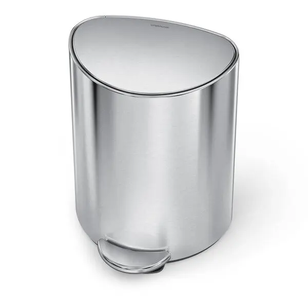 SIMPLEHUMAN 6 Liter Semi-round Bathroom Trash Can With Liner Pocket