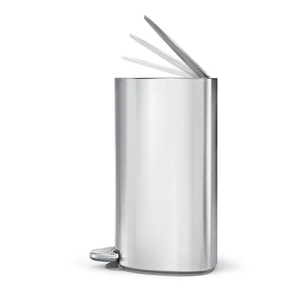 SIMPLEHUMAN 6 Liter Semi-round Bathroom Trash Can With Liner Pocket