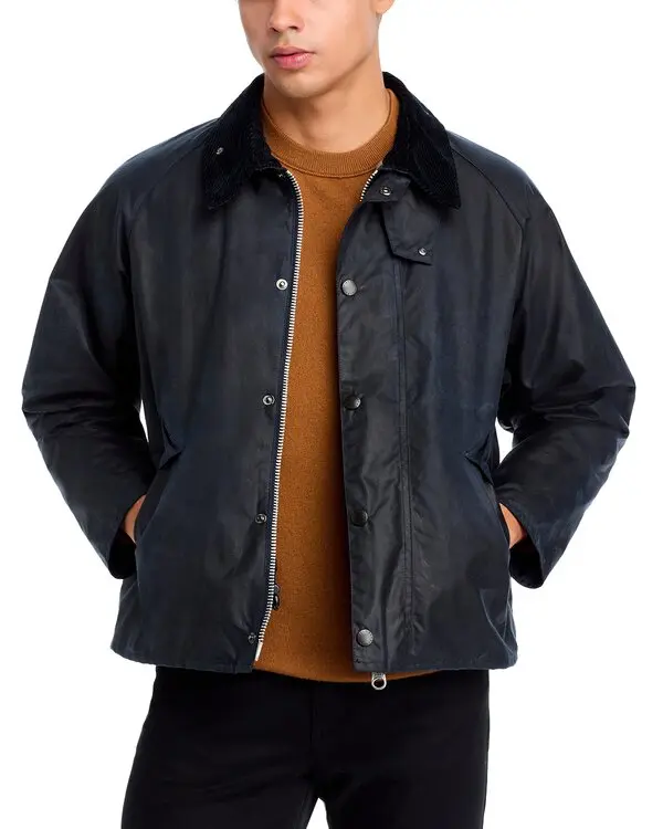 Barbour Os Transport Waxed Jacket - Navy | Editorialist