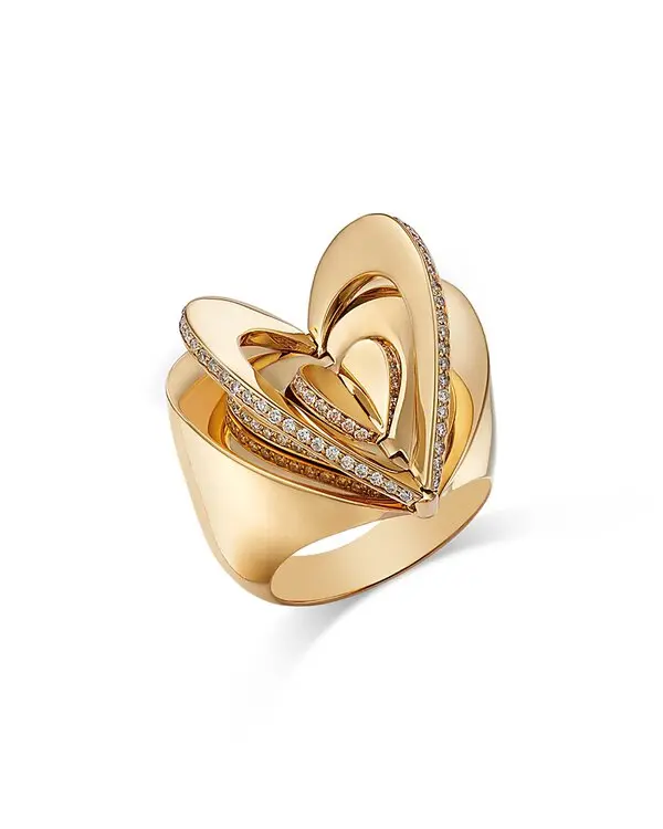 CADAR 18k Yellow Diamond Heart Ring - Gold