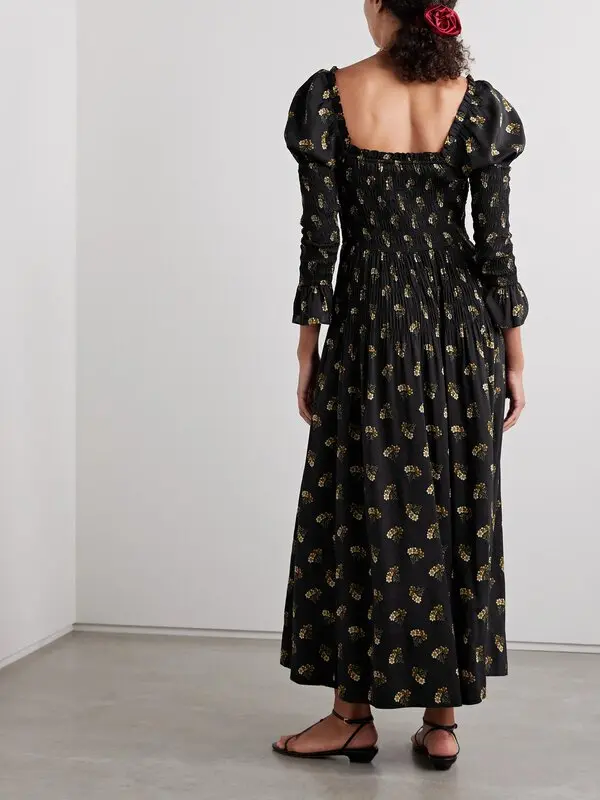 DÔEN Wilmina Floral-print Cotton-blend Maxi Dress
