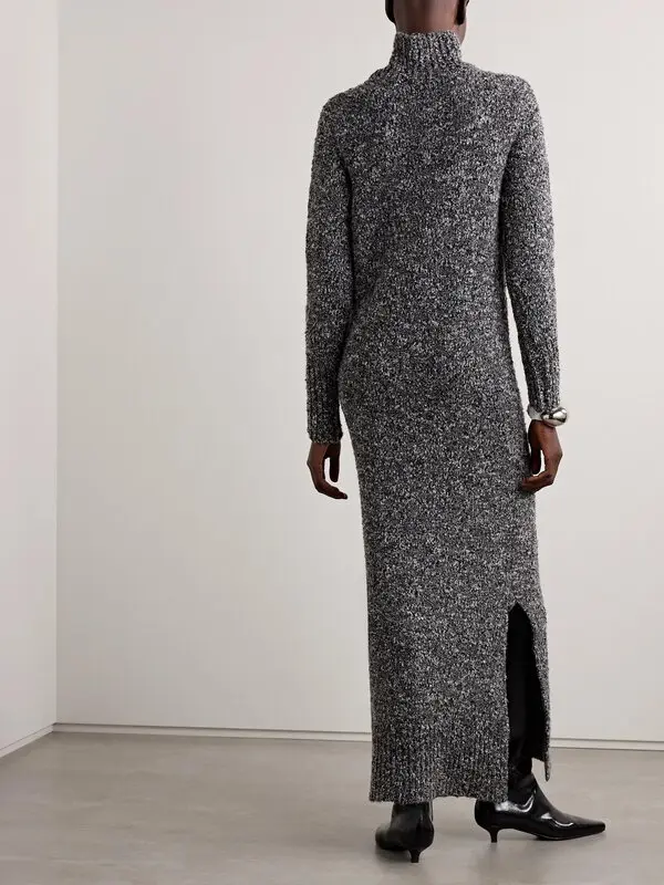 Brandon Maxwell The Frankie Wool-blend Bouclé Turtleneck Maxi Dress