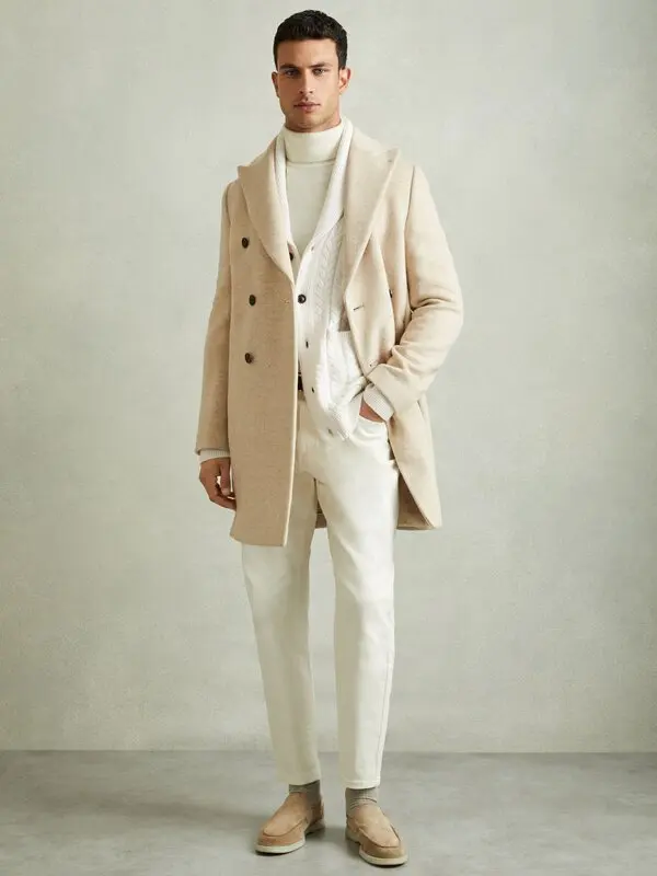 REISS Armitage Cabled Shawl-collar Cardigan