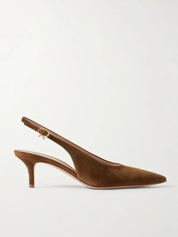 GIANVITO ROSSI Robbie 45 Suede Slingback Pumps
