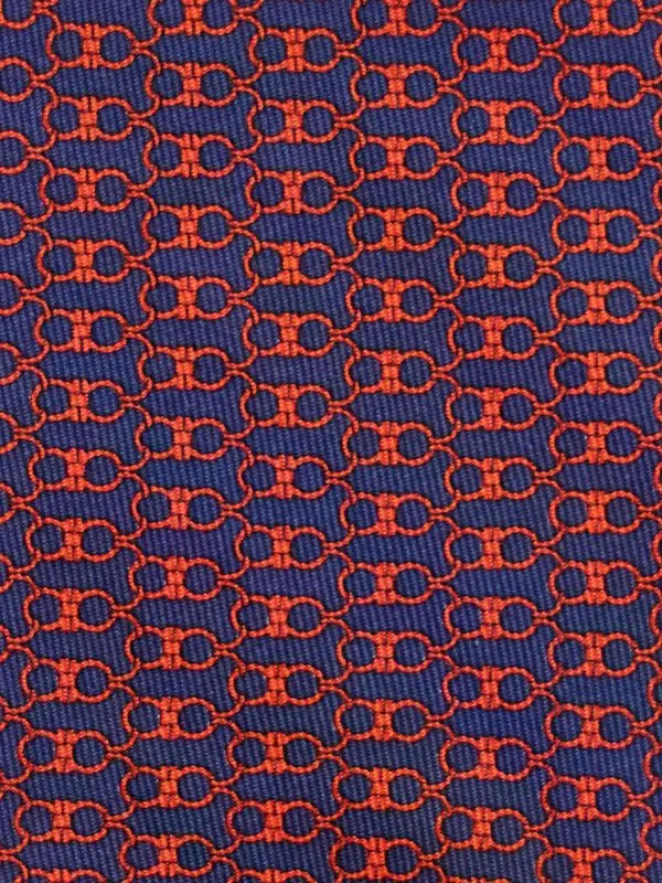 FERRAGAMO Gancini Silk Tie - Blue