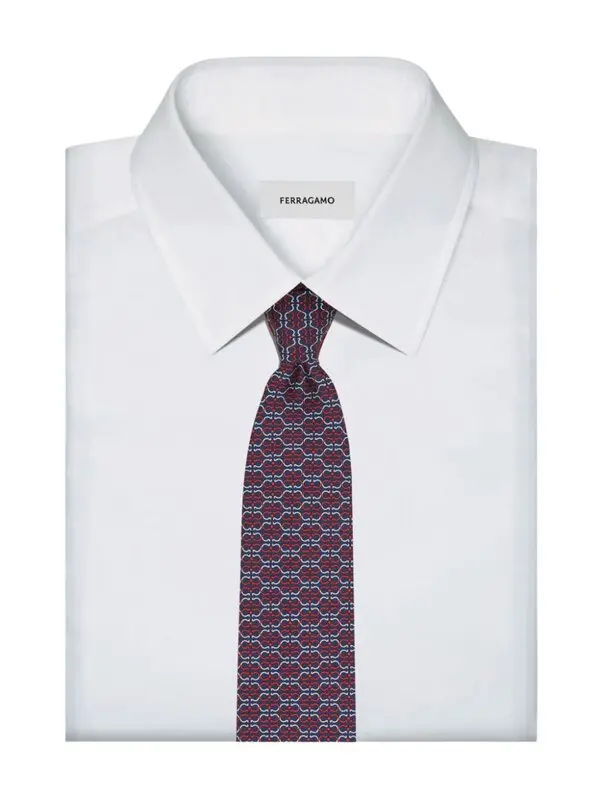 FERRAGAMO Patterned Neck Tie - Blue