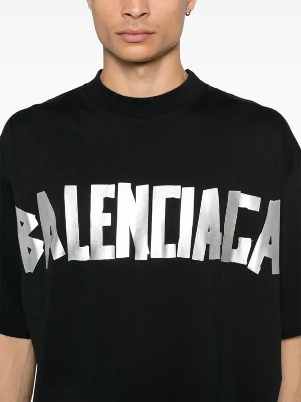 Balenciaga Logo-Tape T-Shirt - Black | Editorialist