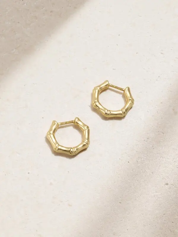 ANITA KO Small Bamboo 18-karat Hoop Earrings - Gold