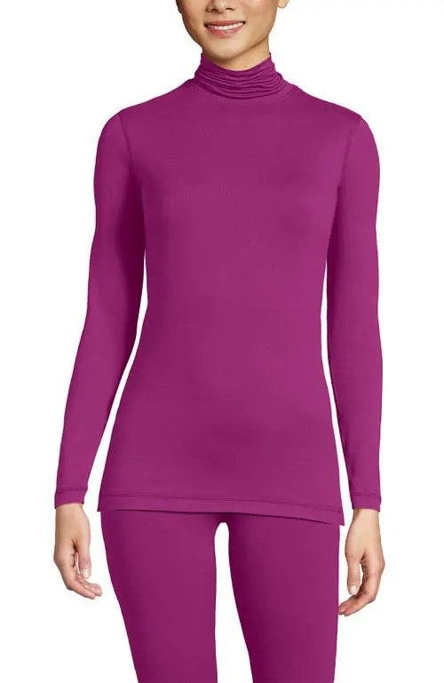 LANDS' END Thermaskin™ Heat Turtleneck Baselayer Top - Light Raspberry Sorbet