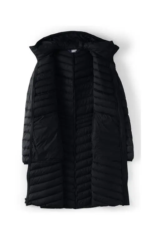 LANDS' END Wanderweight Packable Down Coat - Black