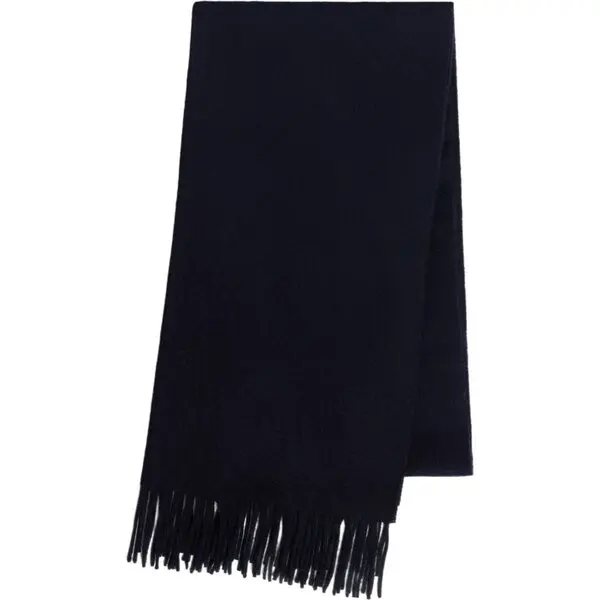 Sandro Wool And Cashmere Scarf - Dark Navy