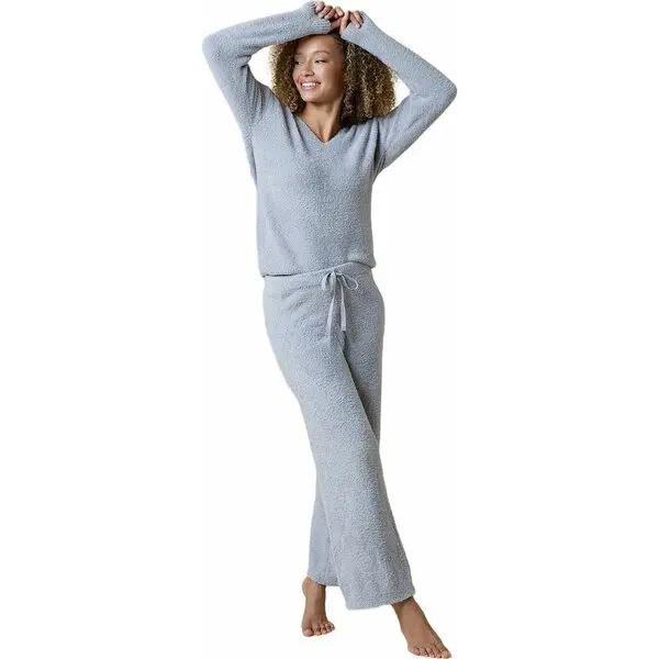 SOFTIES Solid Marshmallow V-neck Lounge Set - Grey