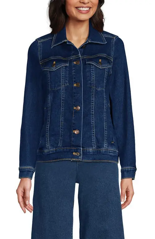 LANDS' END Denim Trucker Jacket - Crawford Wash