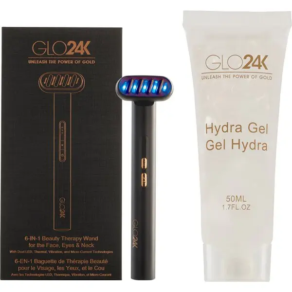 GLO24K 6-in-1 Beauty Therapy Wand +conductive Hydra Gel - Na