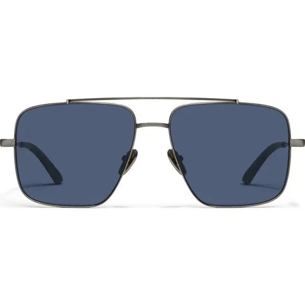 Quay Level Out Aviator Sunglasses - Brushed Gunmetal/ Navy