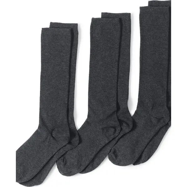 LANDS' END 3-pack Basic Trouser Socks - Charcoal Heather