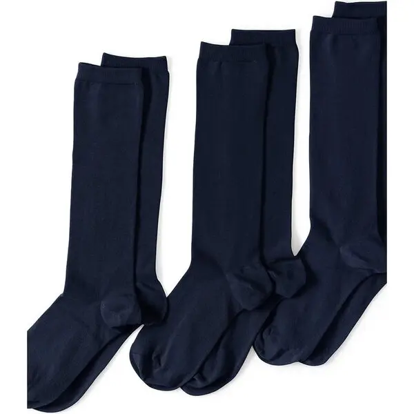 LANDS' END 3-pack Basic Trouser Socks - True Navy