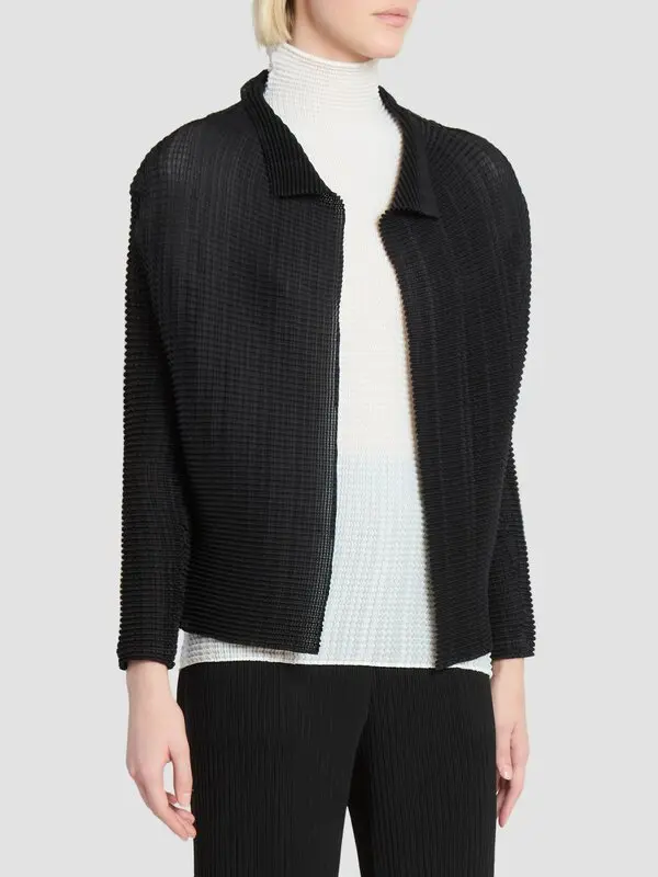 Issey Miyake Wooly Pleats Long-sleeve Shirt Jacket