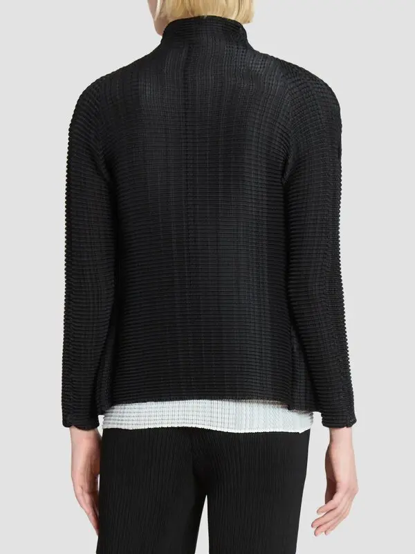 Issey Miyake Wooly Pleats Long-sleeve Shirt Jacket